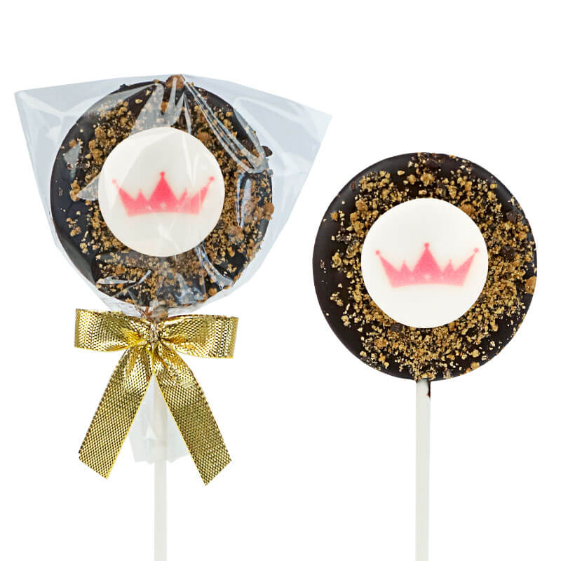 Lollis mit dunkler Schokolade & Cookie Crumble mit Logo (10 Stück ...